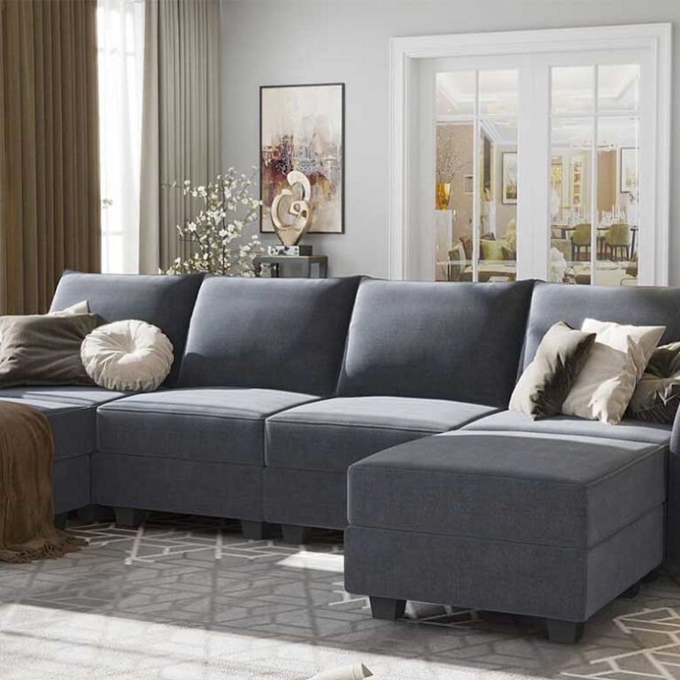 Honbay Modern U Shaped Modular Sectional Sofa Sleeper Couch Drew