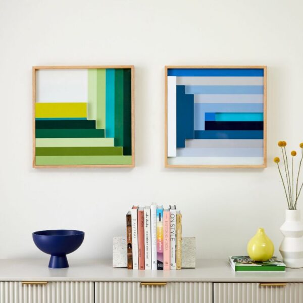 Colorblock Lacquer Square Dimensional Wall Art by Margo Selby - Drew ...