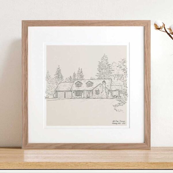 letterfest Hand Drawn House Sketch Illustration - Drew & Jonathan